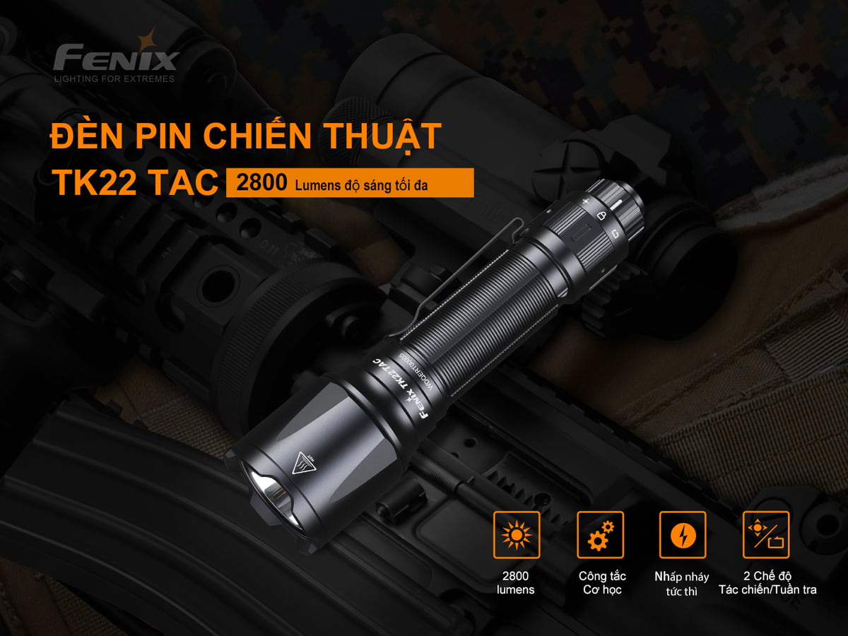 Đèn Pin Fenix TK22 TAC | ChuyenTactical